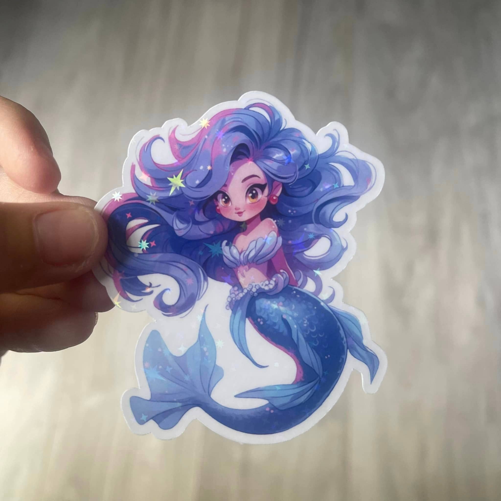 Mermaid Holographic Die Cut Vinyl Sticker: Loose/unpackaged | Created ...