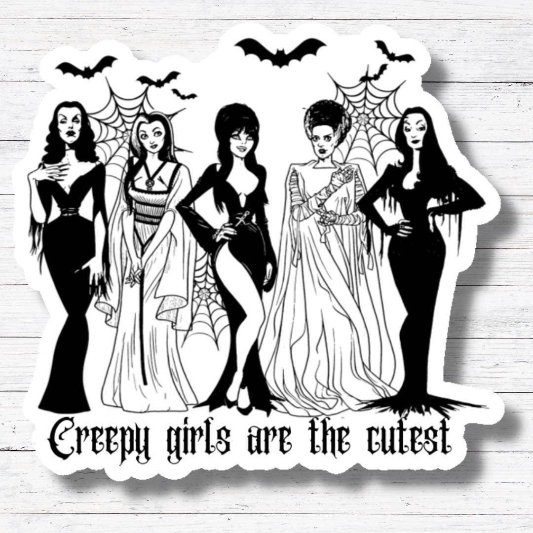 Creepy Girls- Spooky Gang Stickers: Glossy Vinyl | Created Purpose Boutique